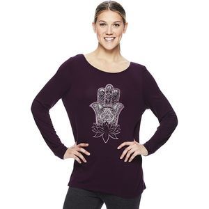 GAIAM | Tops | Gaiam Womens Long Sleeve Graphic Yoga Tshirthailey ...